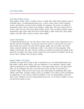 Term paper writing | DOCX
