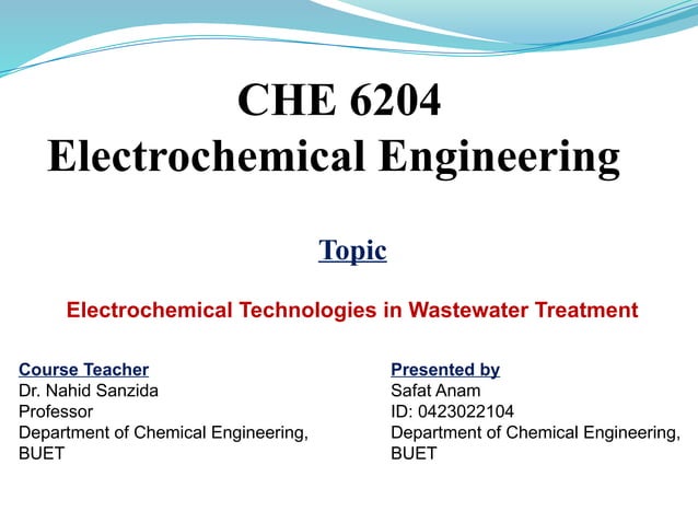 TERM PRESENTATION on waste water treatment using electrochemical technologies.pptx