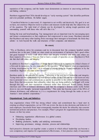 Ethical Business Leadership | DOCX