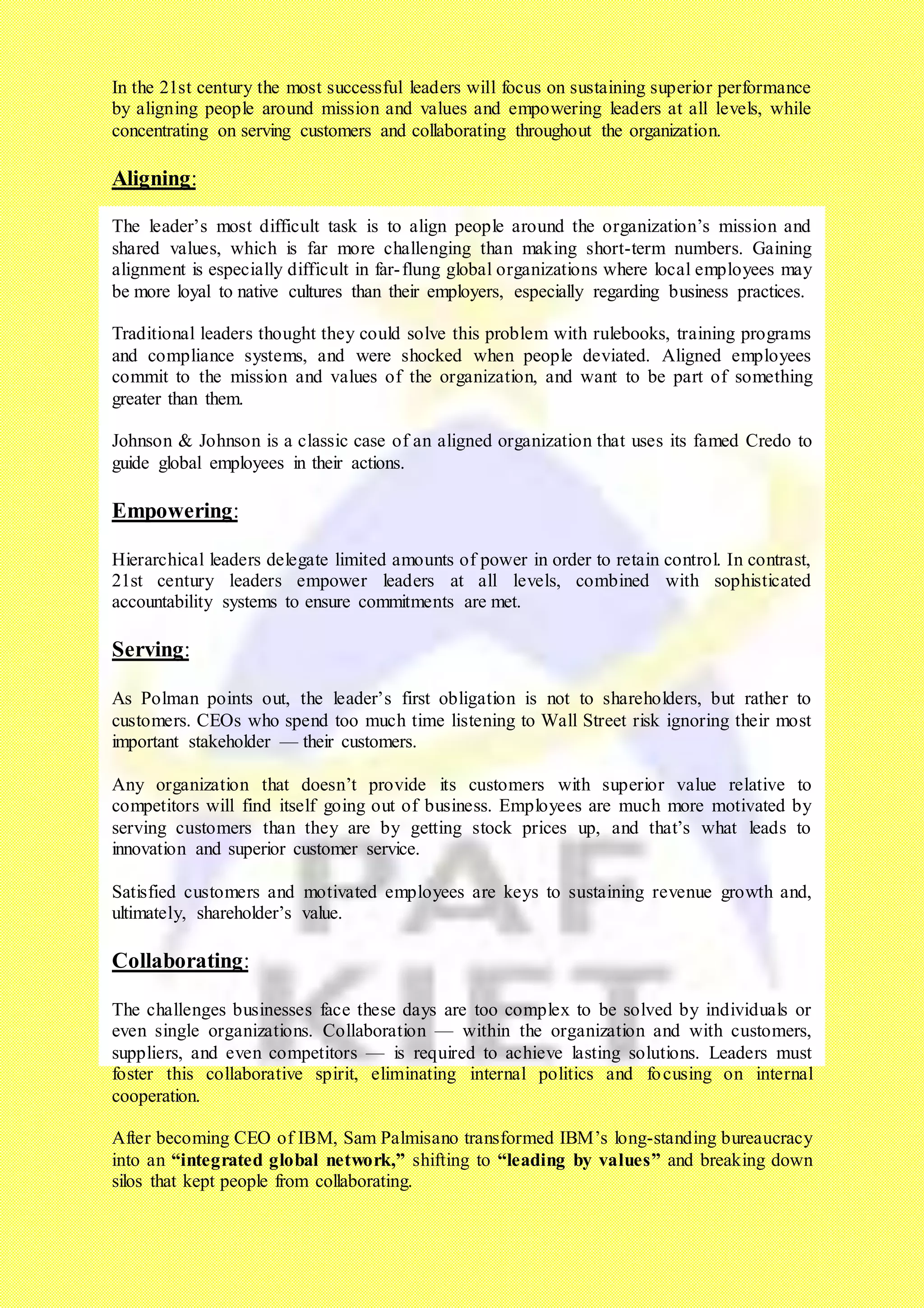 21st Century Business Leadership | DOCX