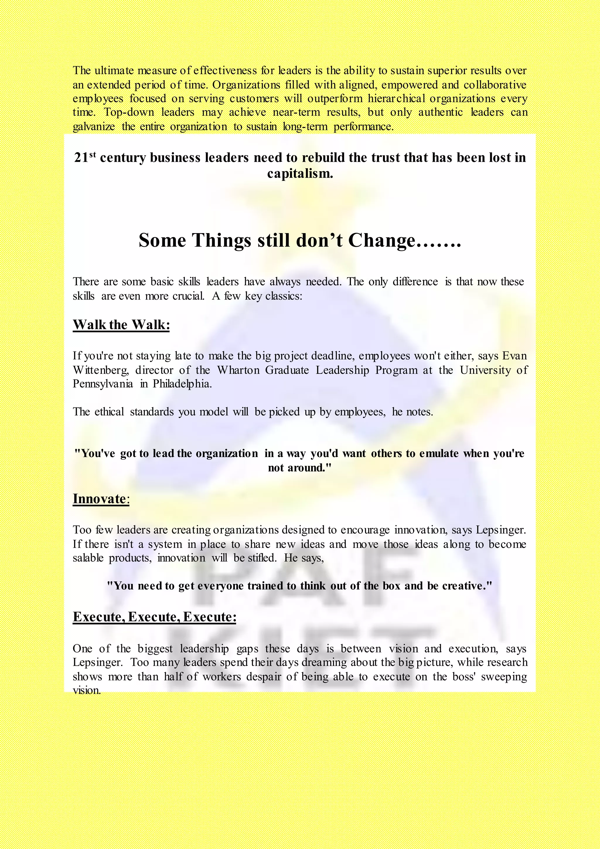 21st Century Business Leadership | DOCX