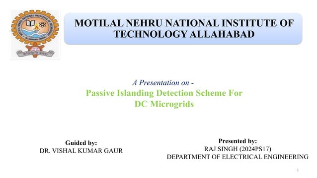 The Passive Islanding Detection Technique Of Dc Microgrid Pptx