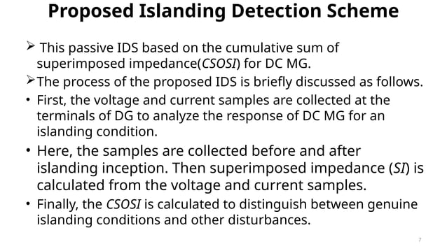 The passive islanding detection Technique of DC microgrid .pptx