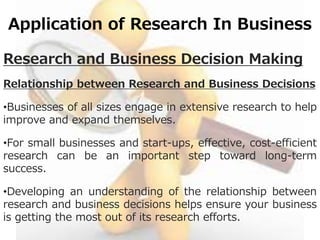 Application of Research in Business | PPTX