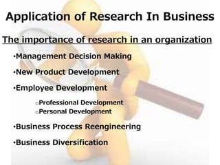 Application of Research in Business | PPTX