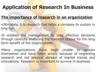 Application of Research in Business | PPTX