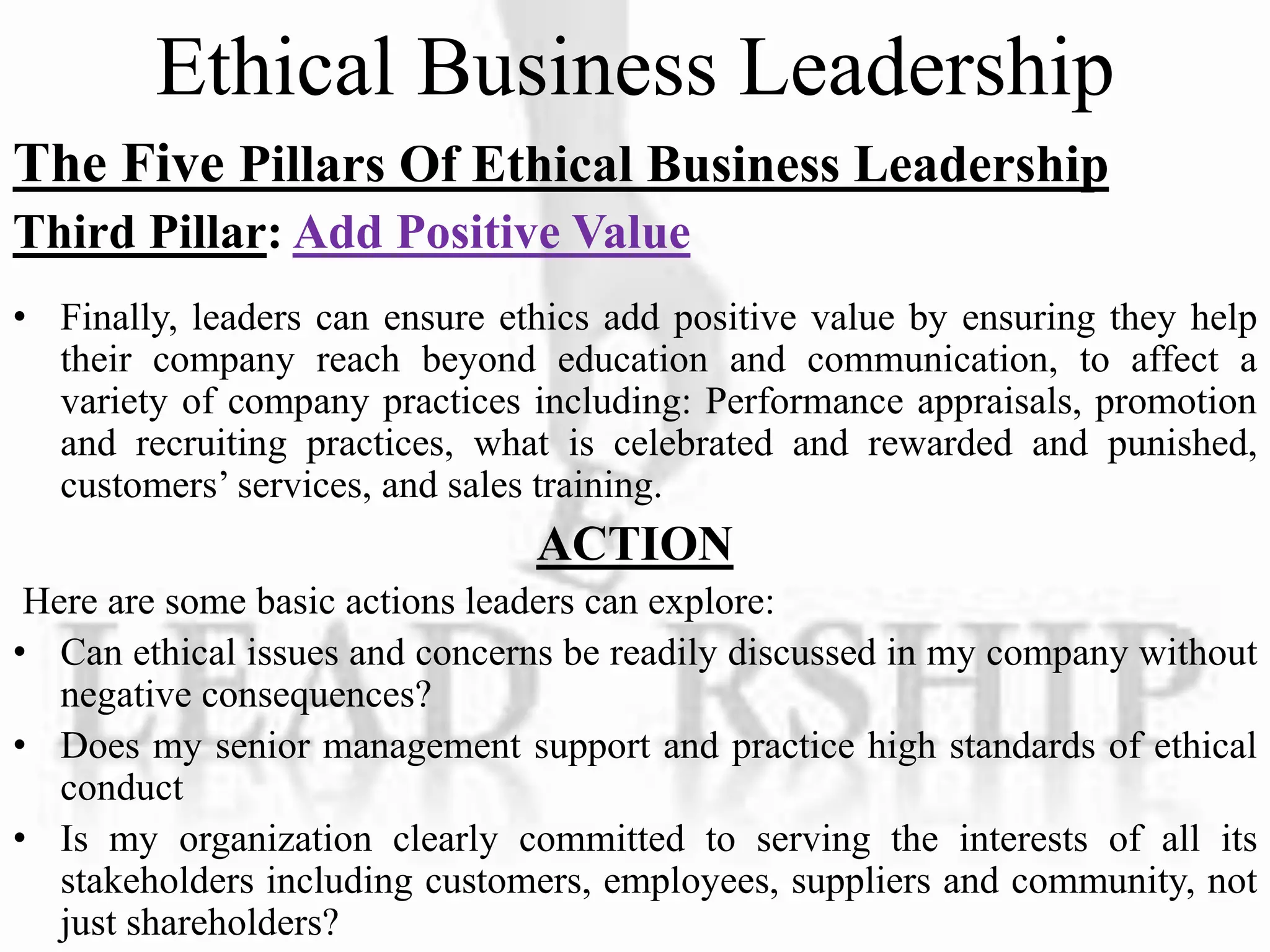 Ethical Business Leadership | PPTX