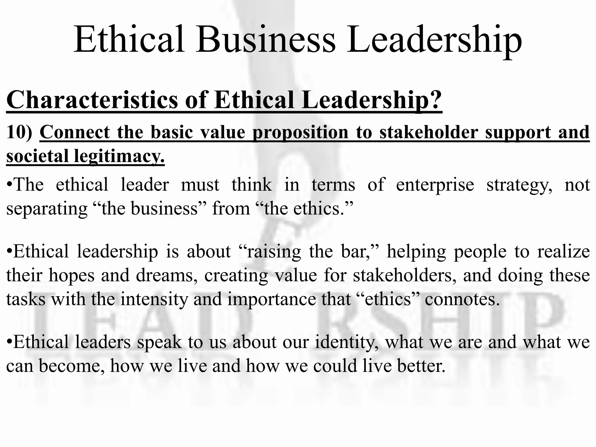 Ethical Business Leadership | PPTX