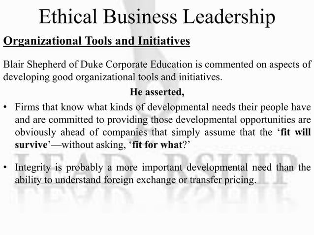 Ethical Business Leadership | PPTX
