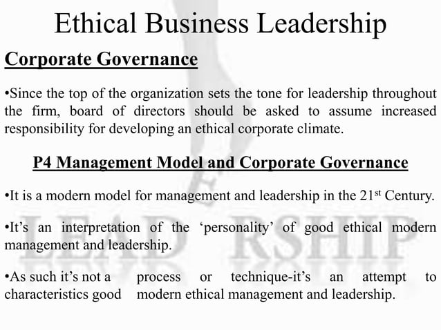 Ethical Business Leadership | PPTX