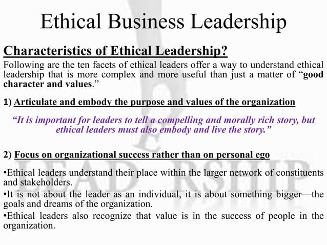 Ethical Business Leadership | PPTX