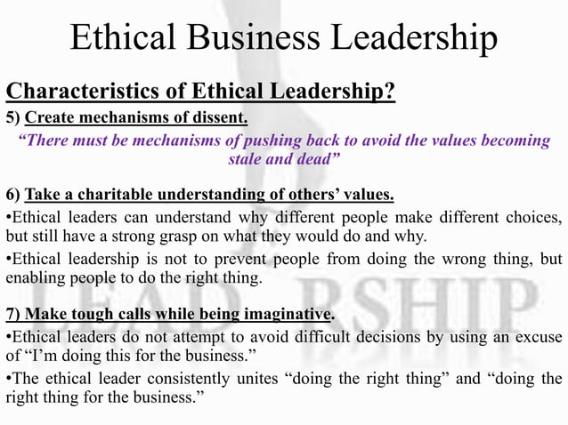 Ethical Business Leadership | PPTX