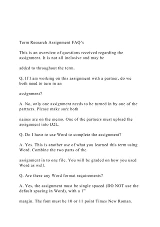 Term Research Assignment FAQ’s This is an overview of ques.docx