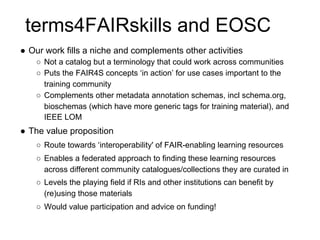 Terms4FAIRskills inititive for EOSC | PPT