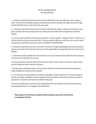 Terms And Agreements | PDF