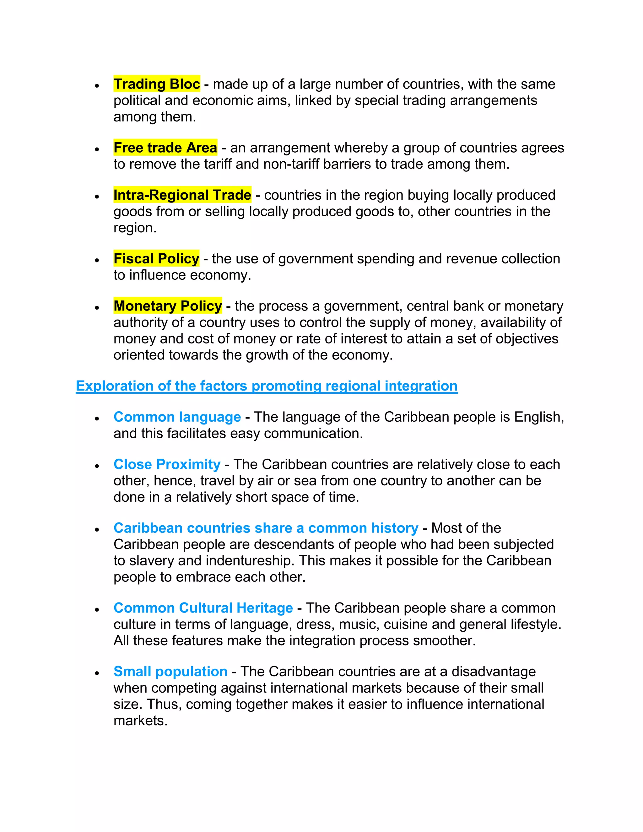 Terms and concepts for regional integration | DOCX