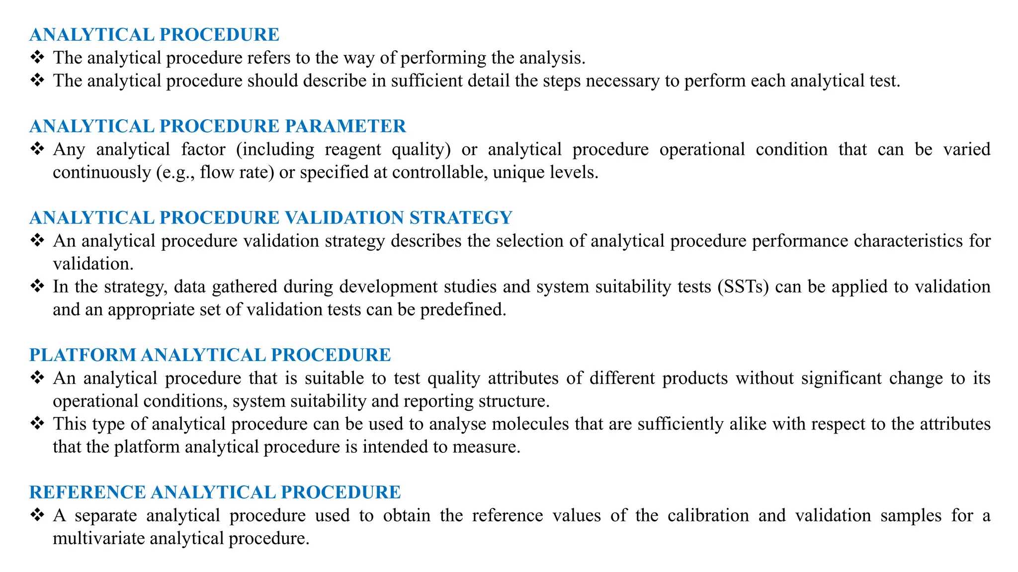 VALIDATION OF ANALYTICAL PROCEDURES Q2(R2) and Q14 - Terms and ...