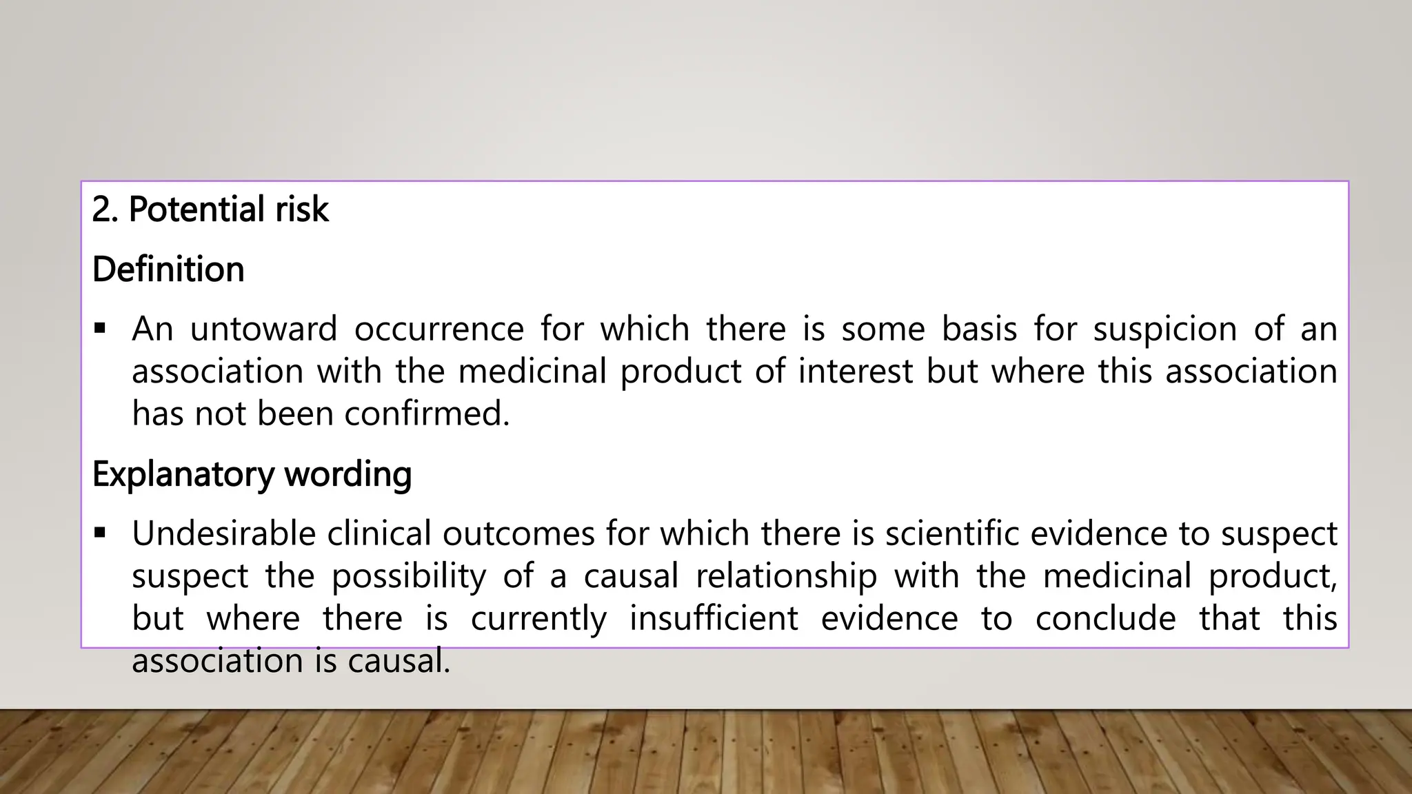 Regulatory terminology of ADR and Establishing pharmacovigilance center ...