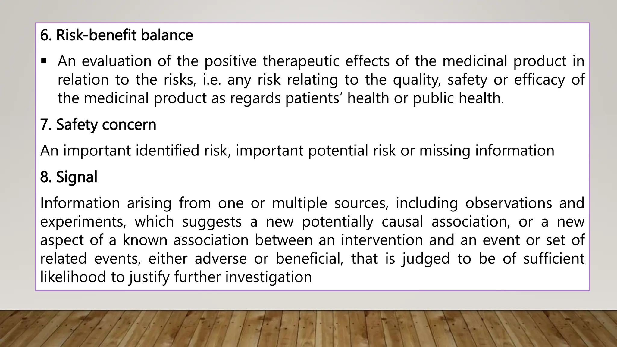 Regulatory terminology of ADR and Establishing pharmacovigilance center ...