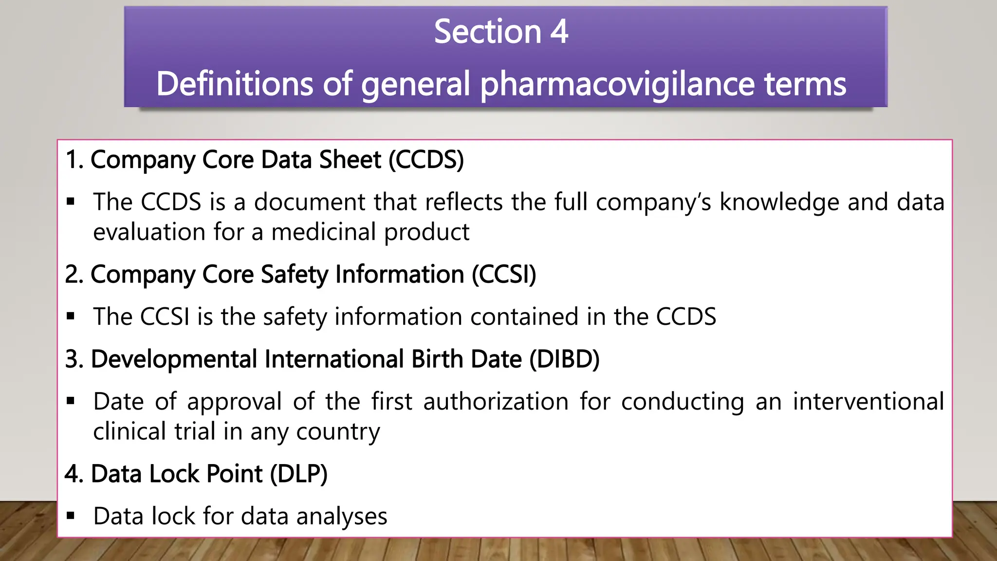 Regulatory terminology of ADR and Establishing pharmacovigilance center ...