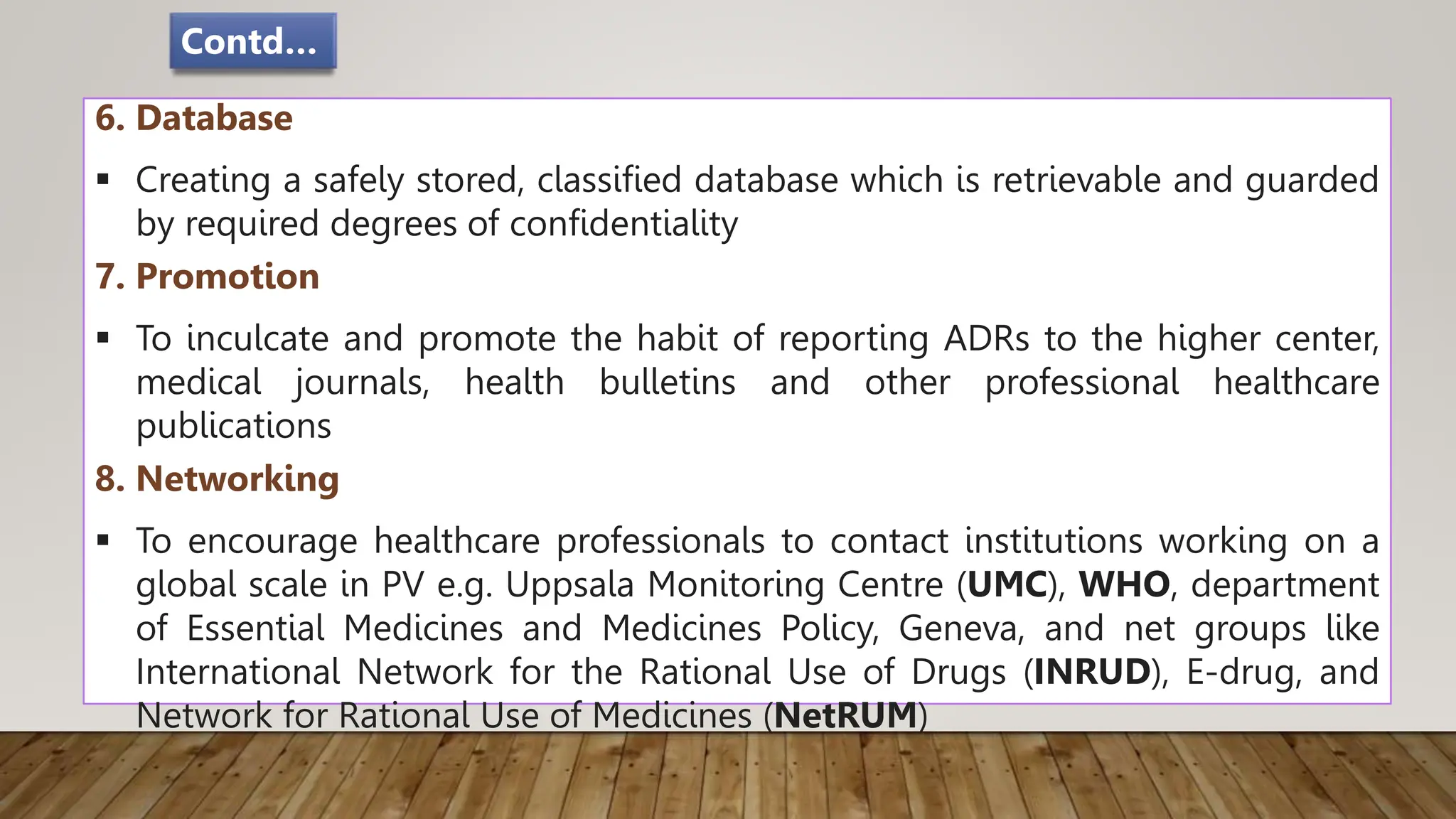 Regulatory terminology of ADR and Establishing pharmacovigilance center ...