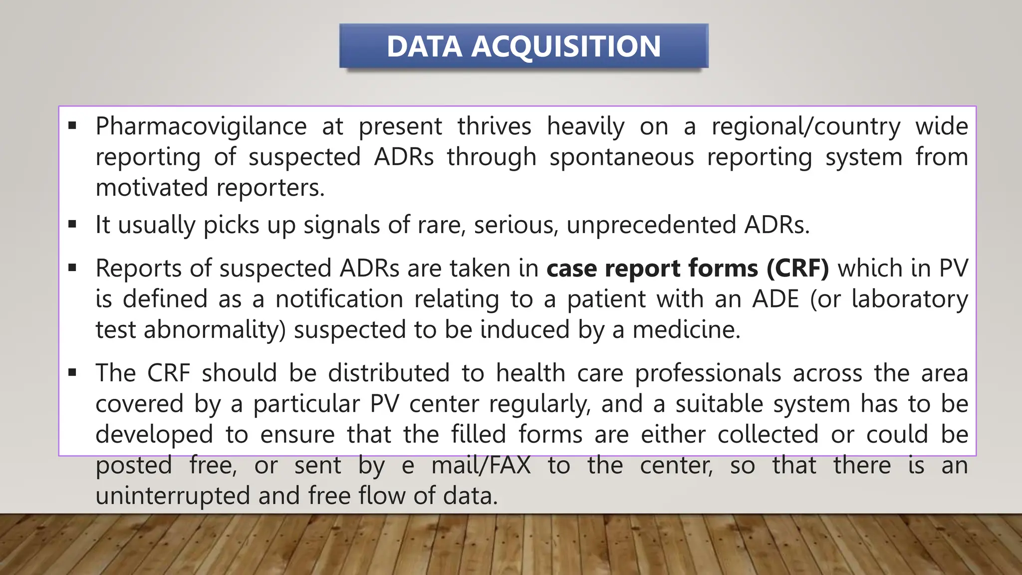 Regulatory terminology of ADR and Establishing pharmacovigilance center ...