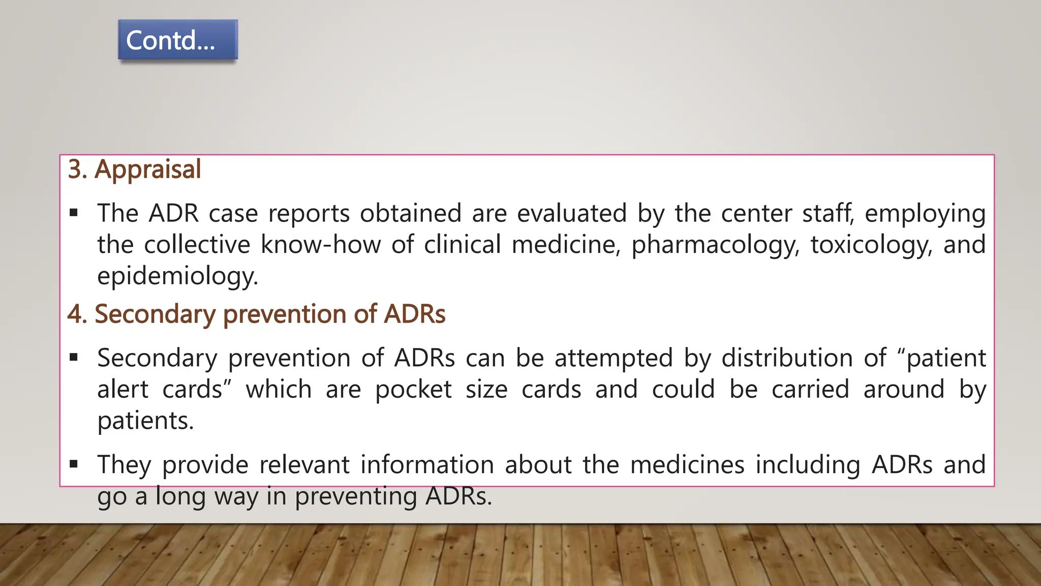 Regulatory terminology of ADR and Establishing pharmacovigilance center ...