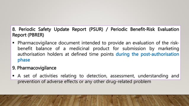 Regulatory terminology of ADR and Establishing pharmacovigilance center ...