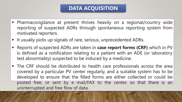 Regulatory terminology of ADR and Establishing pharmacovigilance center ...