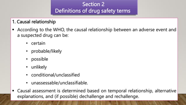 Regulatory terminology of ADR and Establishing pharmacovigilance center ...