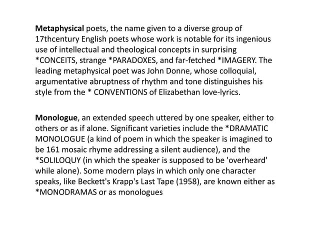 Important Literary Terms | PPTX