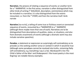 Important Literary Terms | PPTX