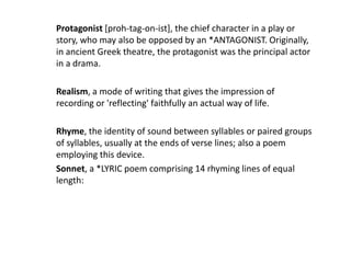 Important Literary Terms | PPTX