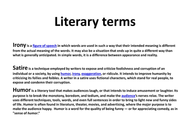 Important Literary Terms | PPTX