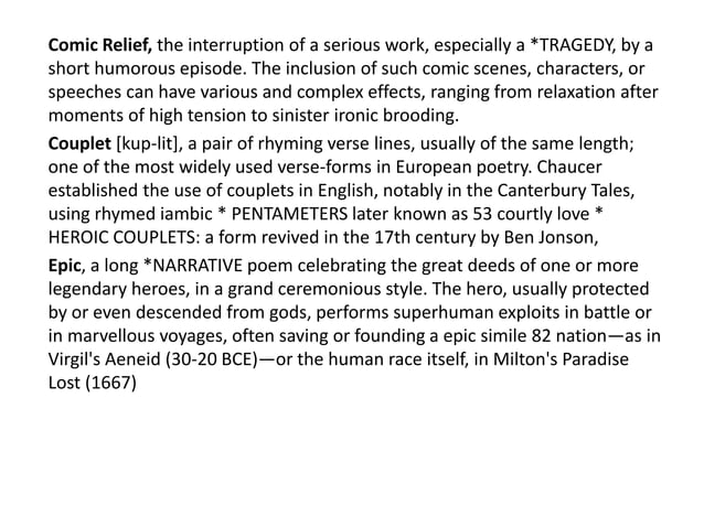 Important Literary Terms | PPTX