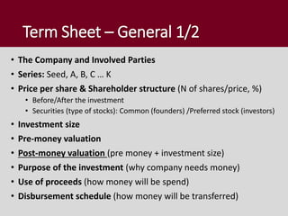 Term sheet and valuation | PPTX
