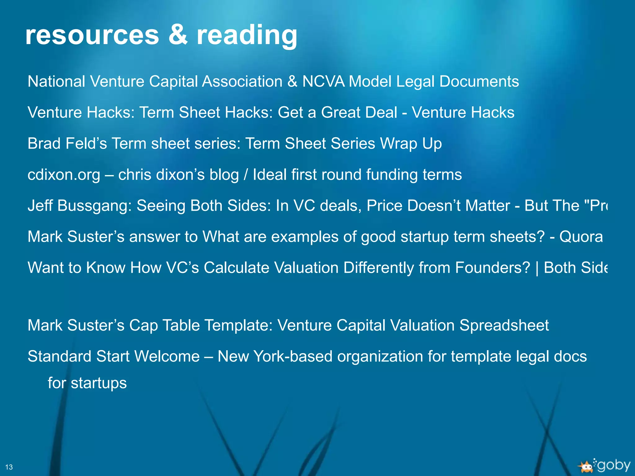 Term Sheet Basics | PPT | Venture Capital | Business Banking & Finance