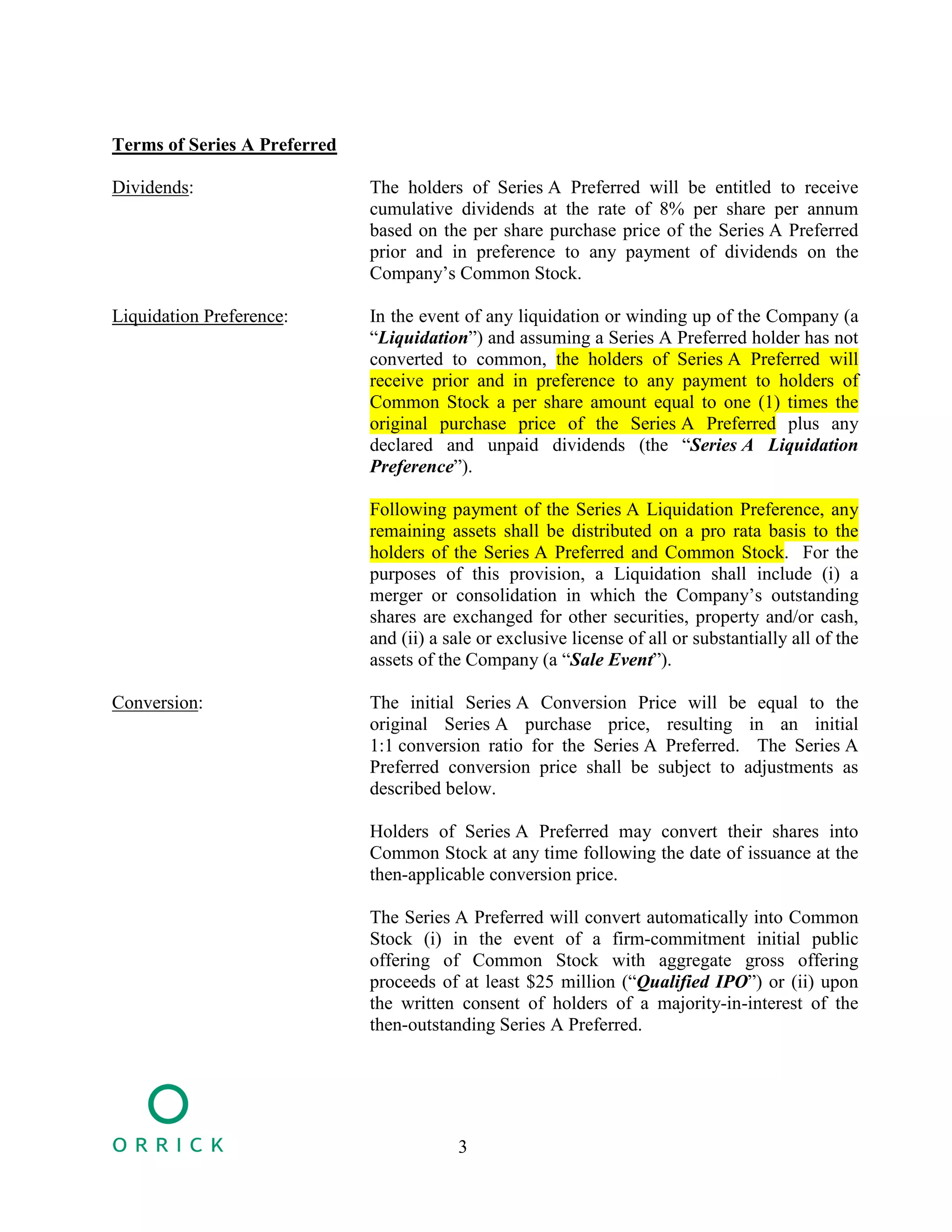 Sample Term Sheet | PDF | Business Accounting & Finance | Business