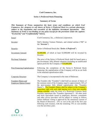 Sample Term Sheet | PDF | Business Accounting & Finance | Business