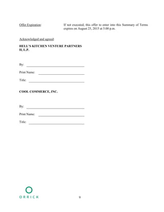 Sample Term Sheet | PDF | Business Accounting & Finance | Business