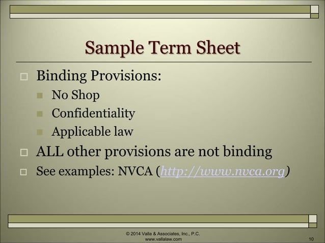 Term Sheet Negotiations Ppt