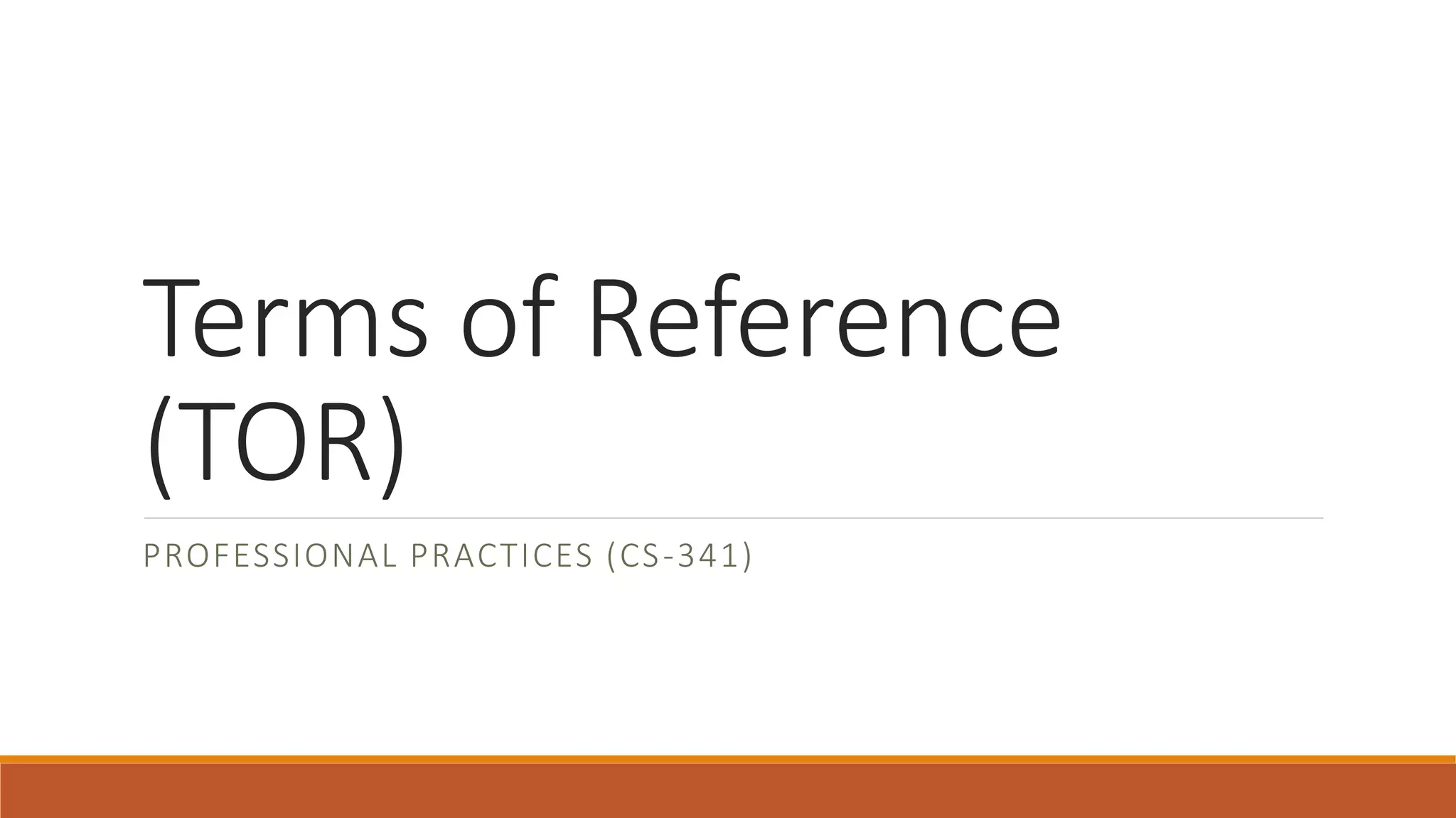 Terms of reference in Professional Practices | PDF