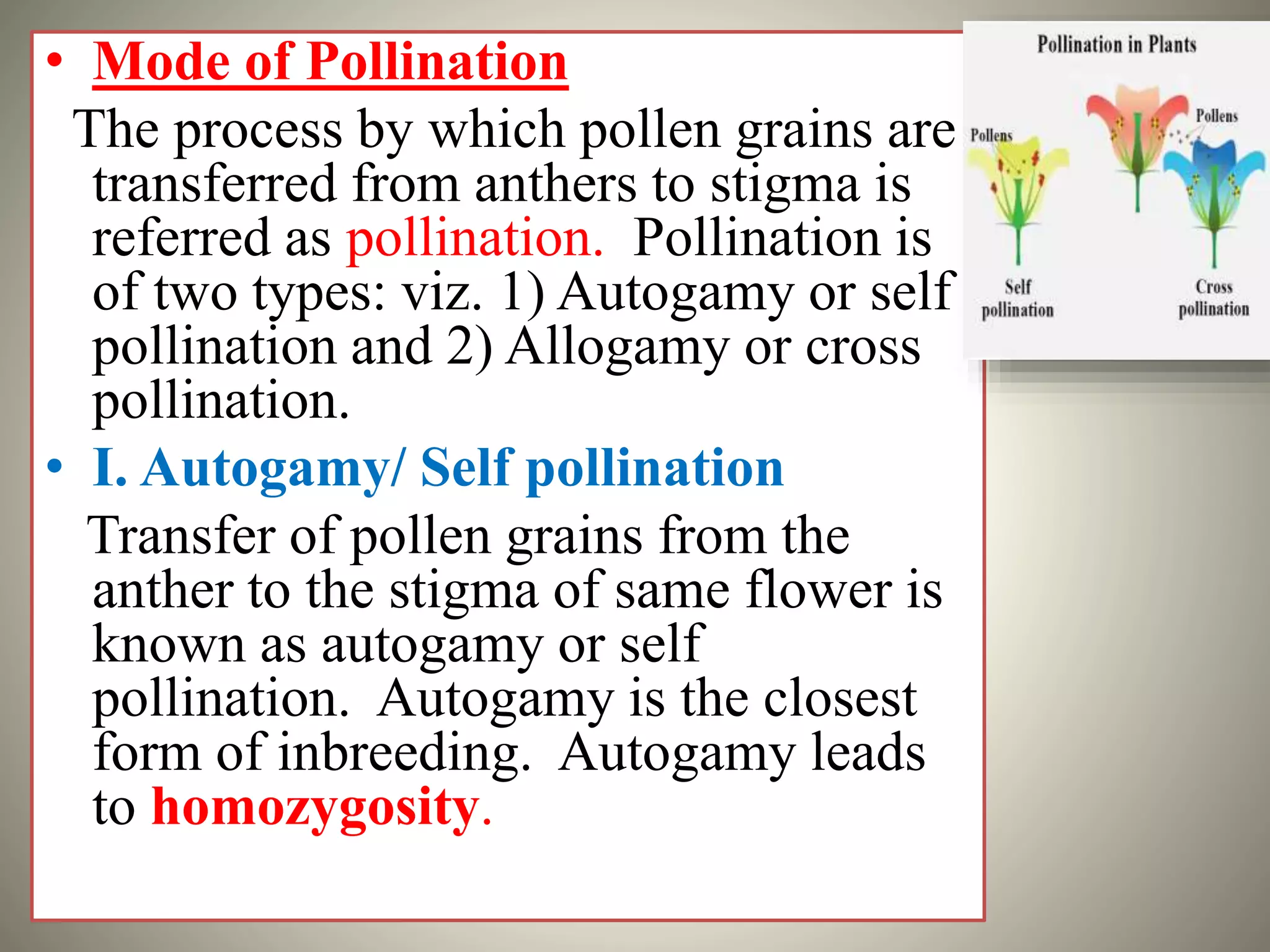 Modes of Pollination: self and cross pollination | PPTX