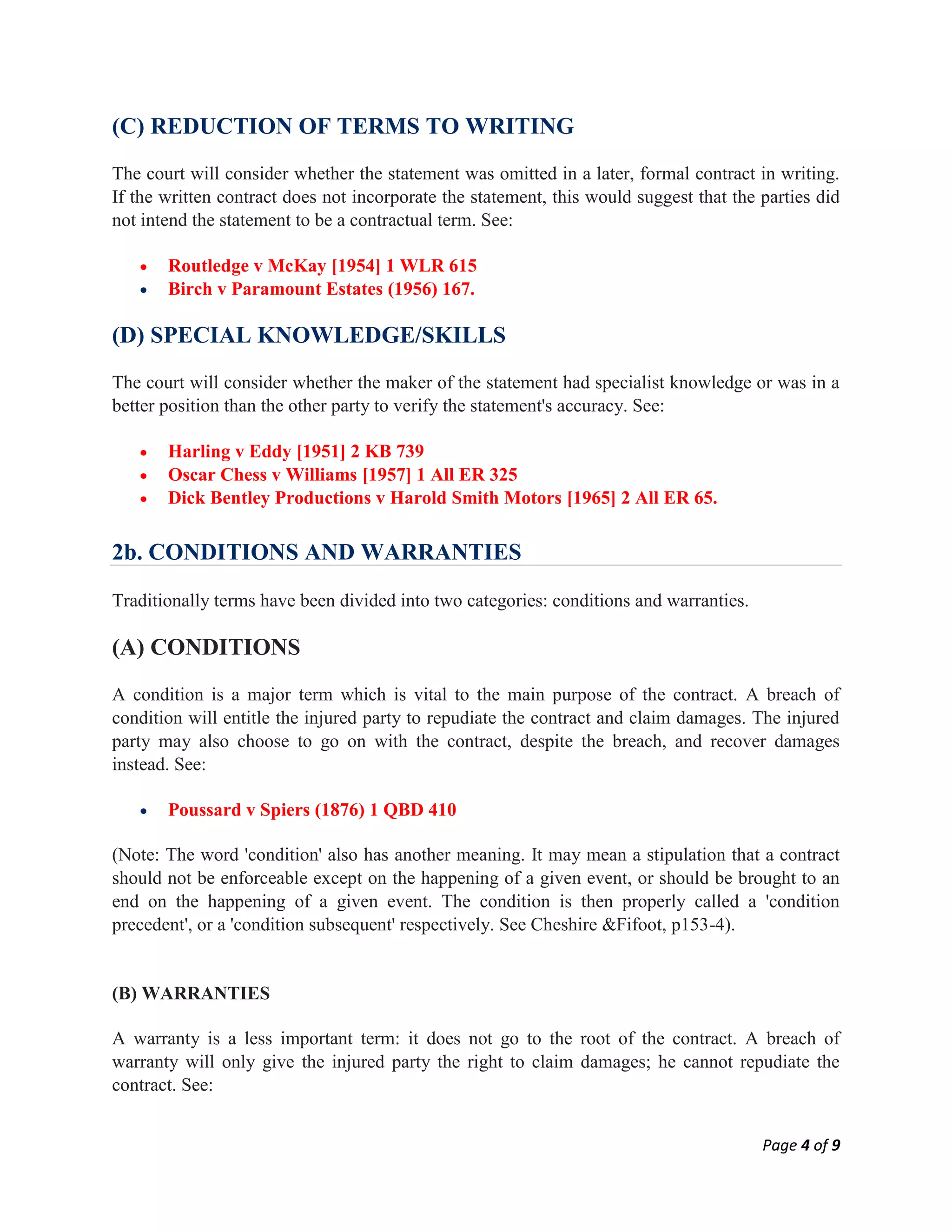 Terms of the contract notes | DOCX