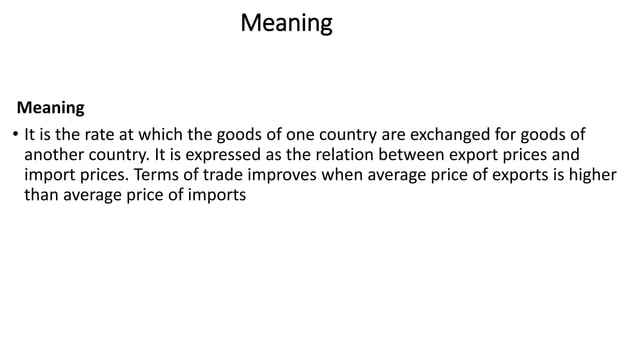Terms of trade | PPT