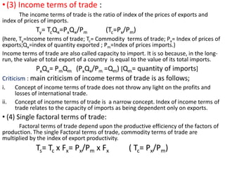 Terms of trade for international trade and other theories | PPTX