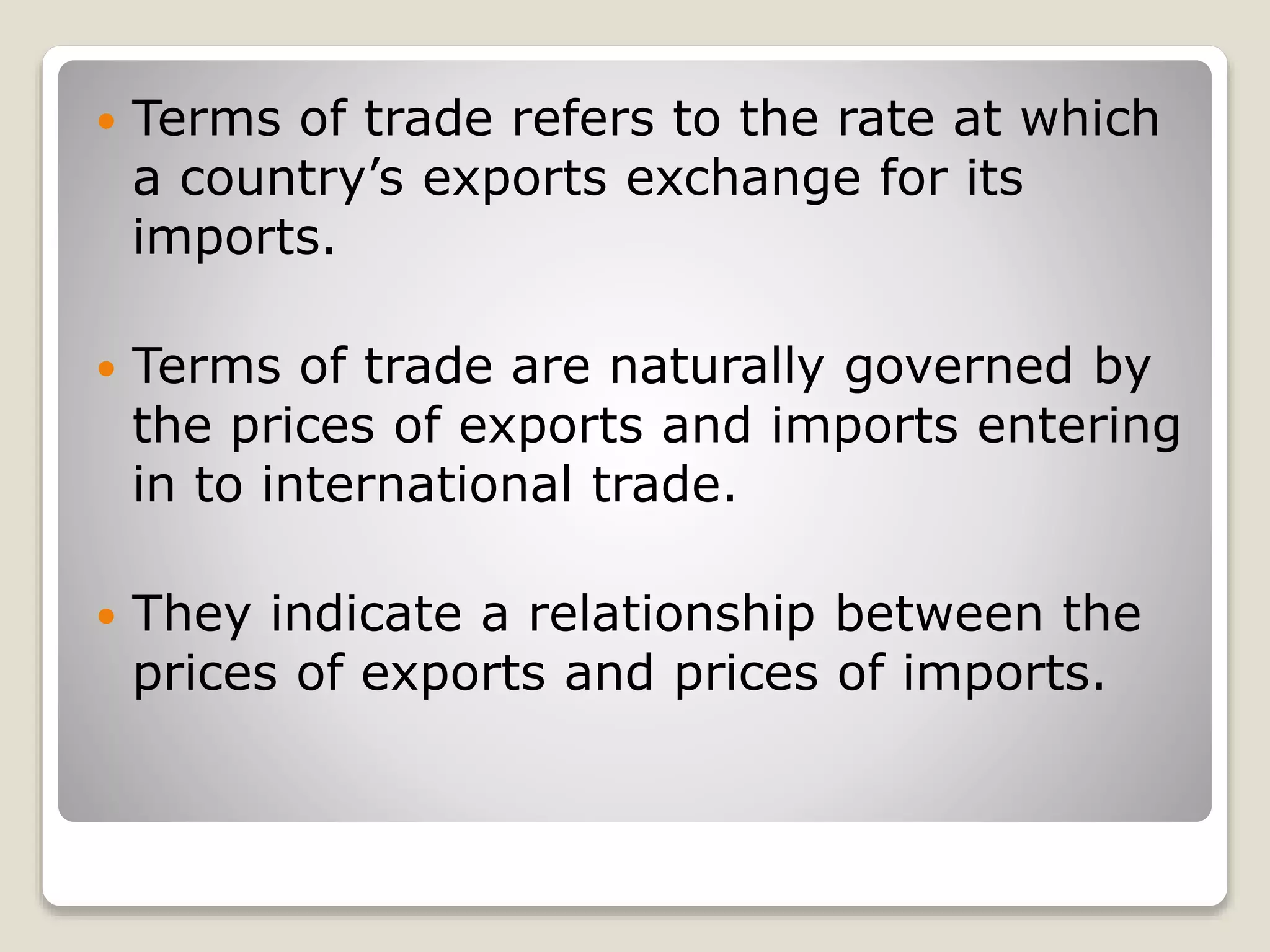Terms of trade | PPT