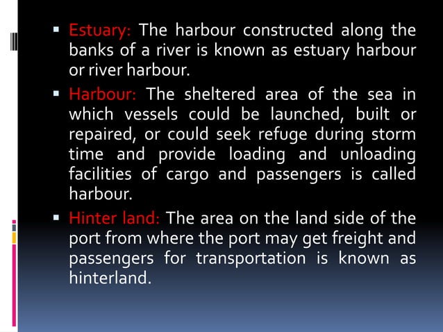 Terms related to docks and harbours | PPT