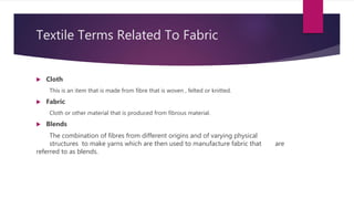 Terms related to textiles 1 | PPT