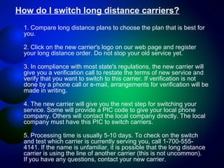Terms to know for Long Distance | PPT